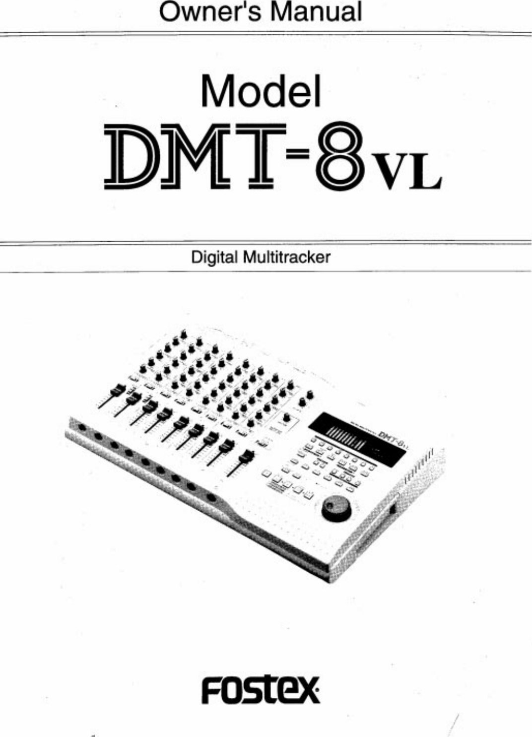 Fostex Dmt 8Vl Users Manual