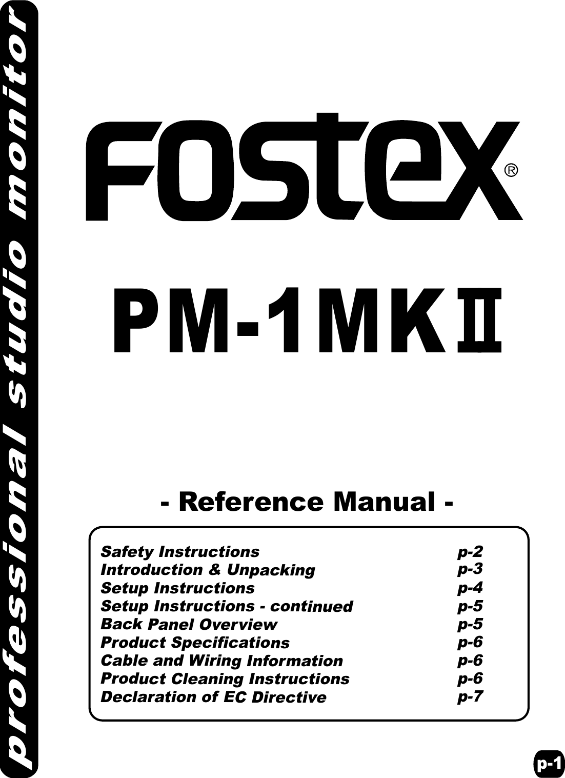 Fostex Pm 1Mkii Users Manual