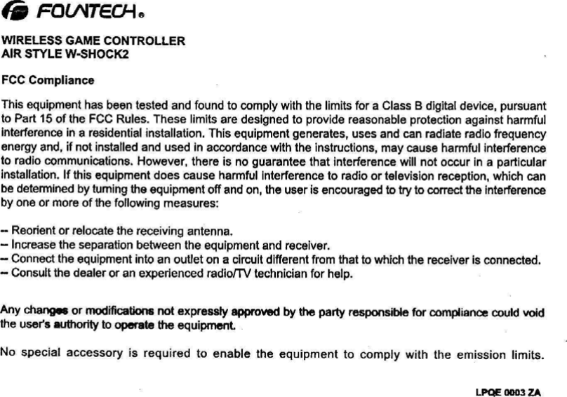 FounTech FTGC1000A Wireless Game Base Hub User Manual rev users manual