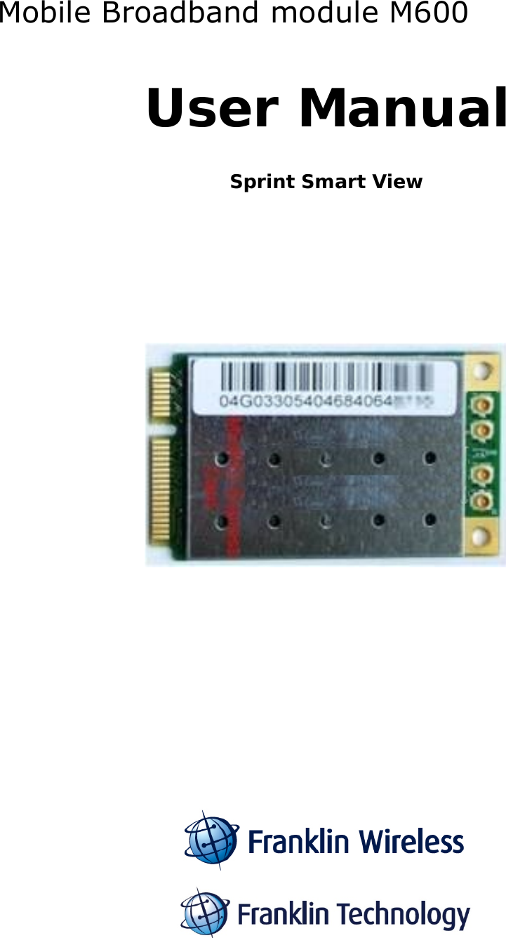 Franklin Technology M600 3G 4G Module User Manual