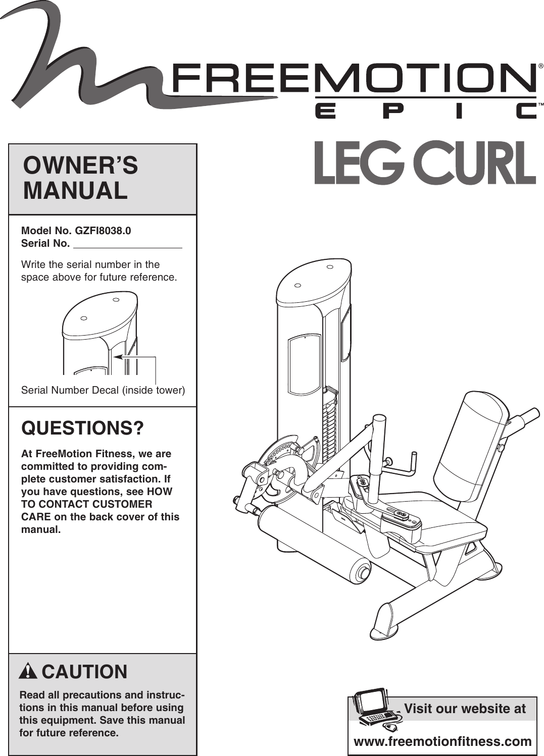 Freemotion Gzfi80380 Owners Manual *GZFI80030 GZ7247