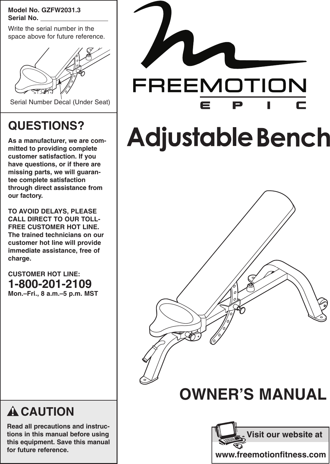 Freemotion Gzfw20313 Owners Manual GZFW20311 GZ7227