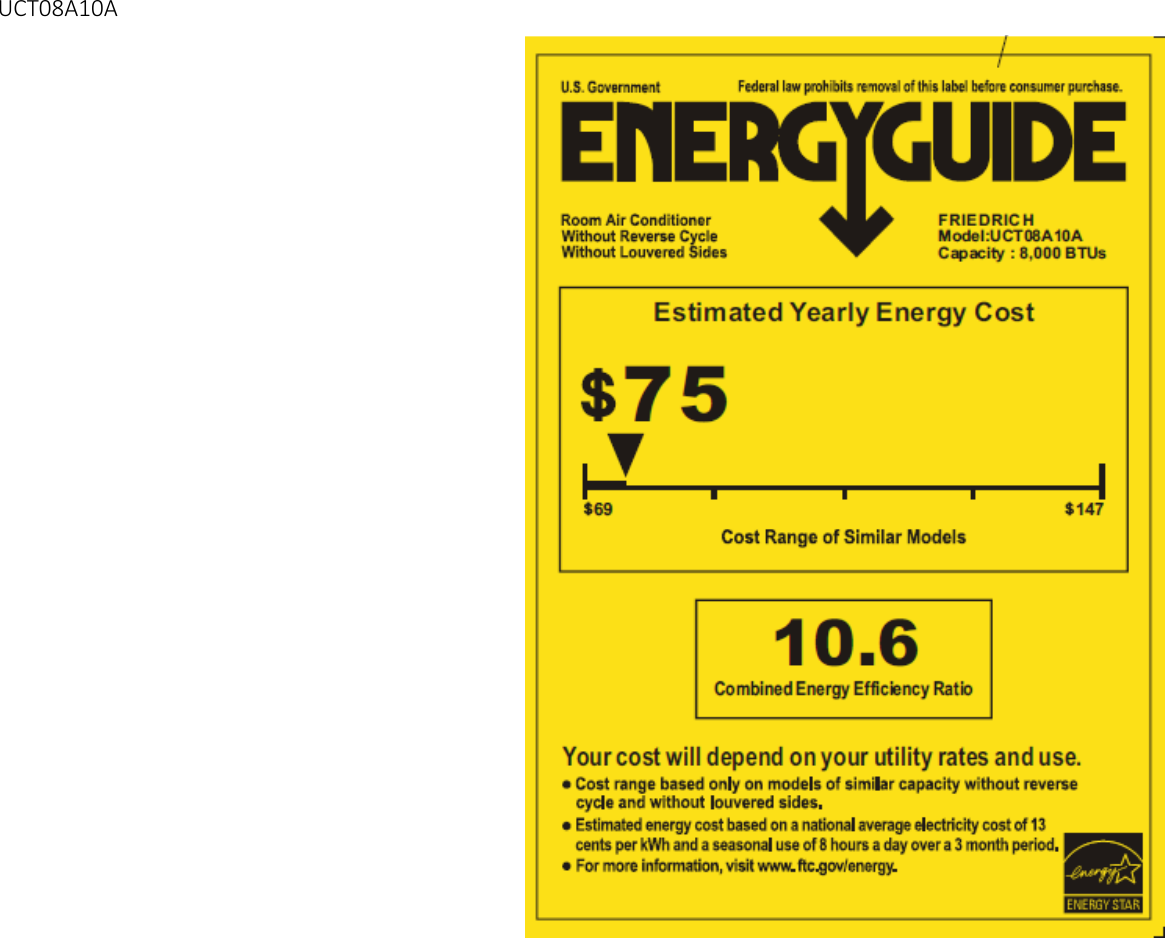 Friedrich Presentation Uni Fit UCT08A10A Energy Guide
