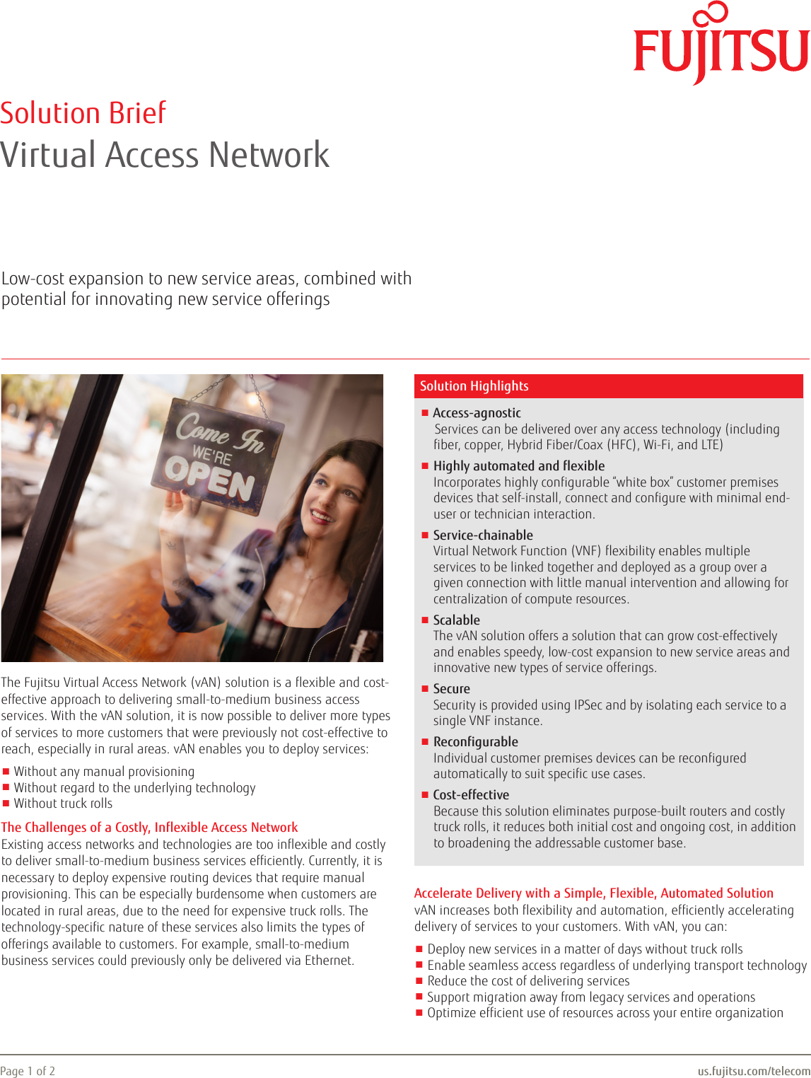 Fujitsu Virtual Access Network FNC Solution Brief