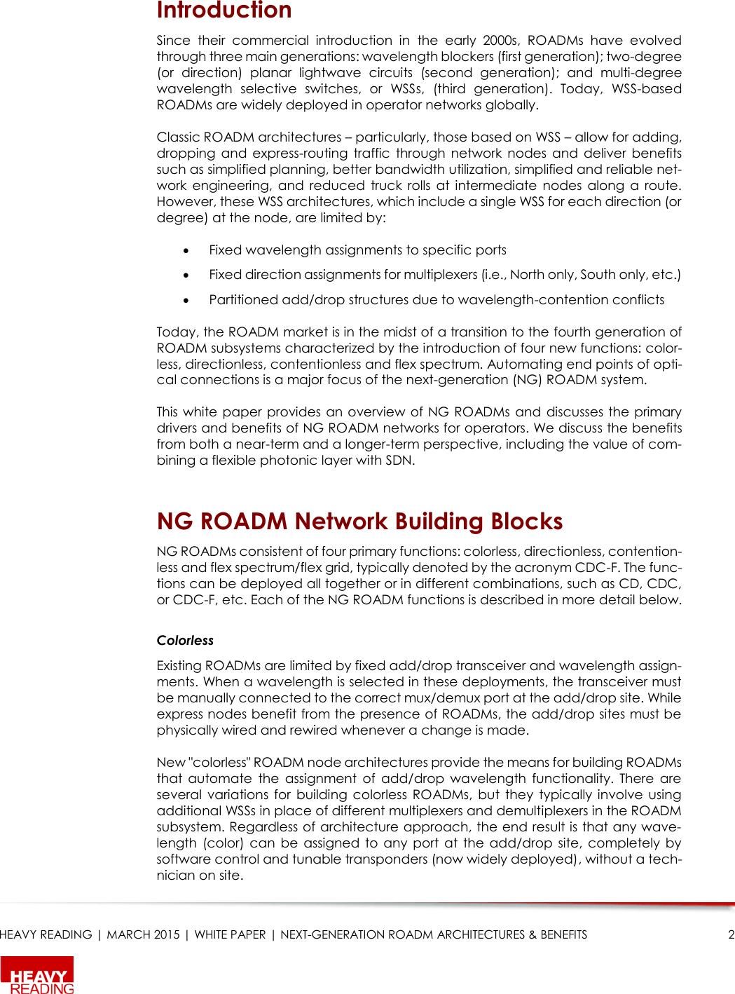 Fujitsu White Paper Next Generation ROADM Architectures And Benefits NG