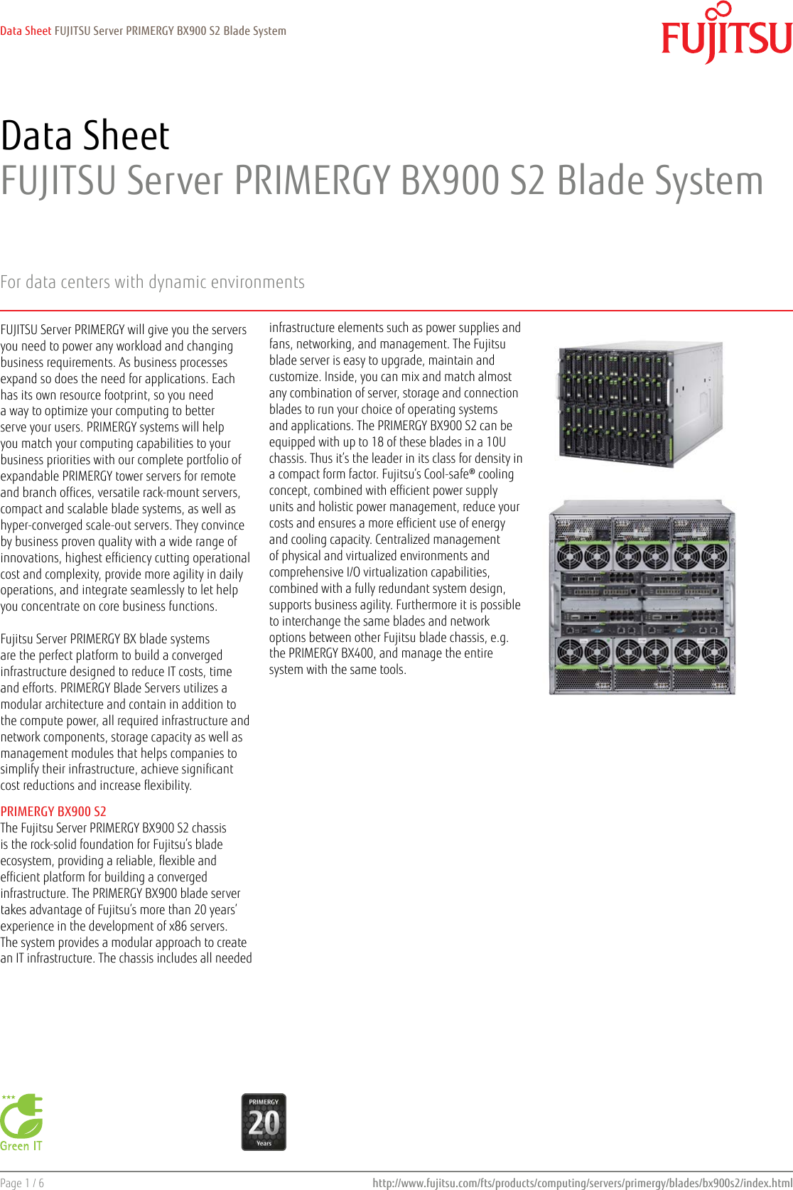 Fujitsu PRIMERGY BX900 S2 Data Sheet Ds py