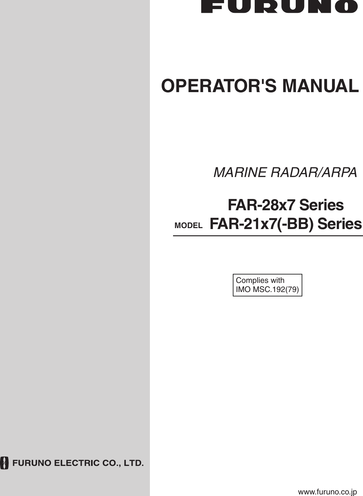 Furuno USA 9ZWRTR079A Marine Radar User Manual FAR2xx7 OME