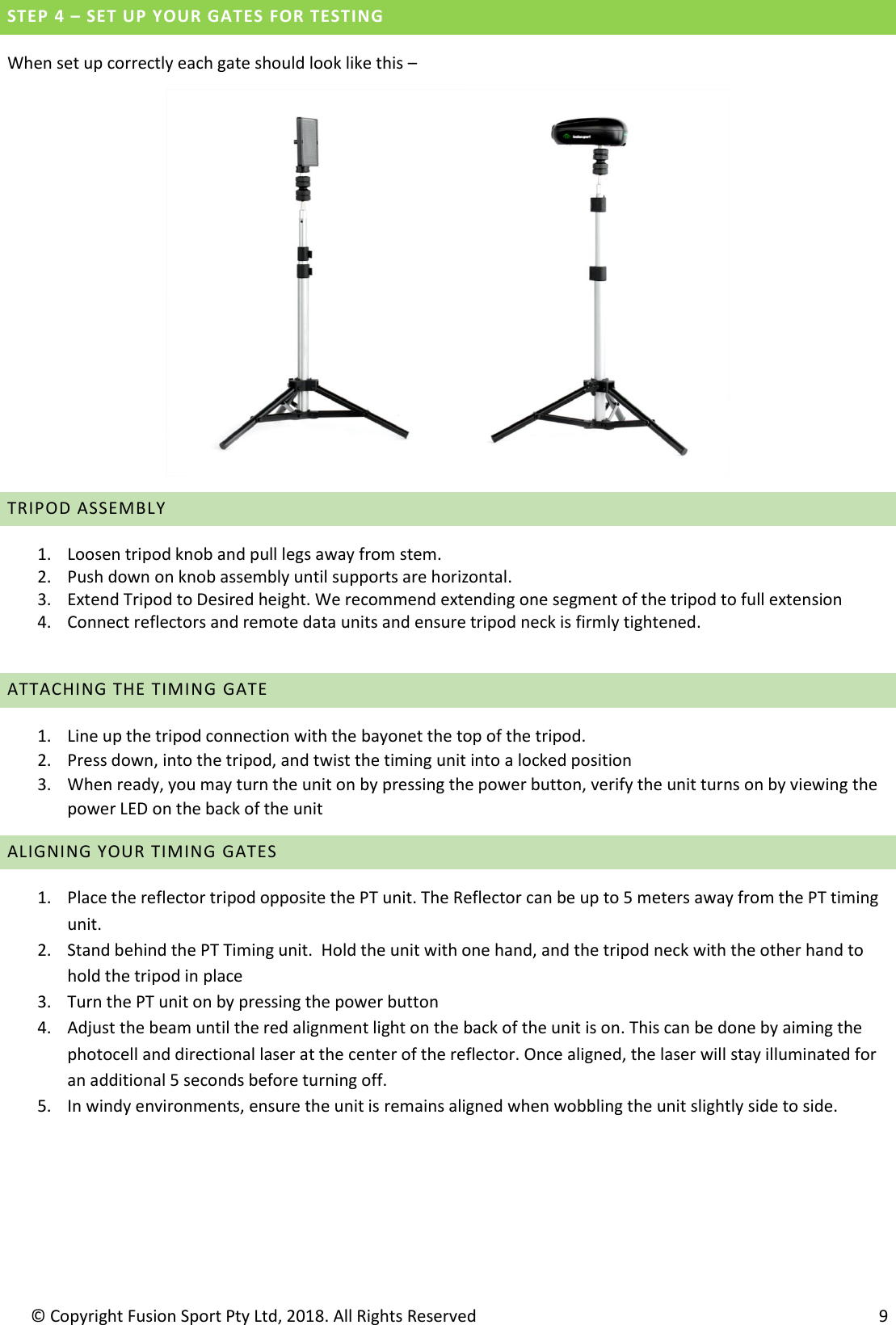 Fusion Sport Proprietary PT100 Smartspeed PT User Manual