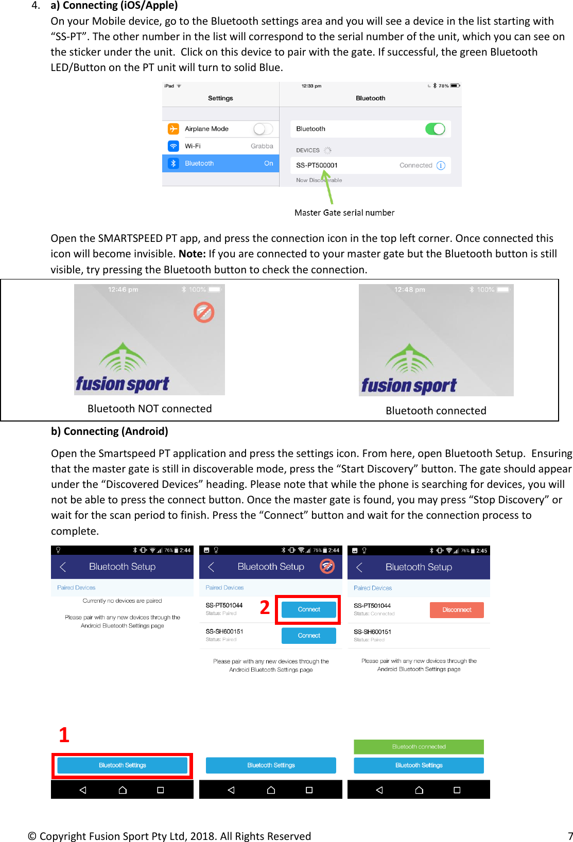 Fusion Sport Proprietary PT100 Smartspeed PT User Manual