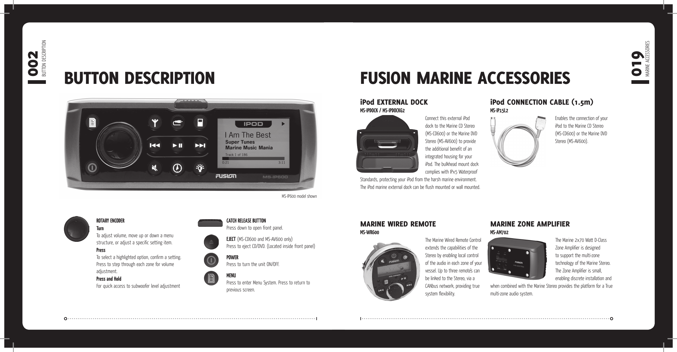 Fusion Electronics Marine Gps System Ms Av600 Users Manual
