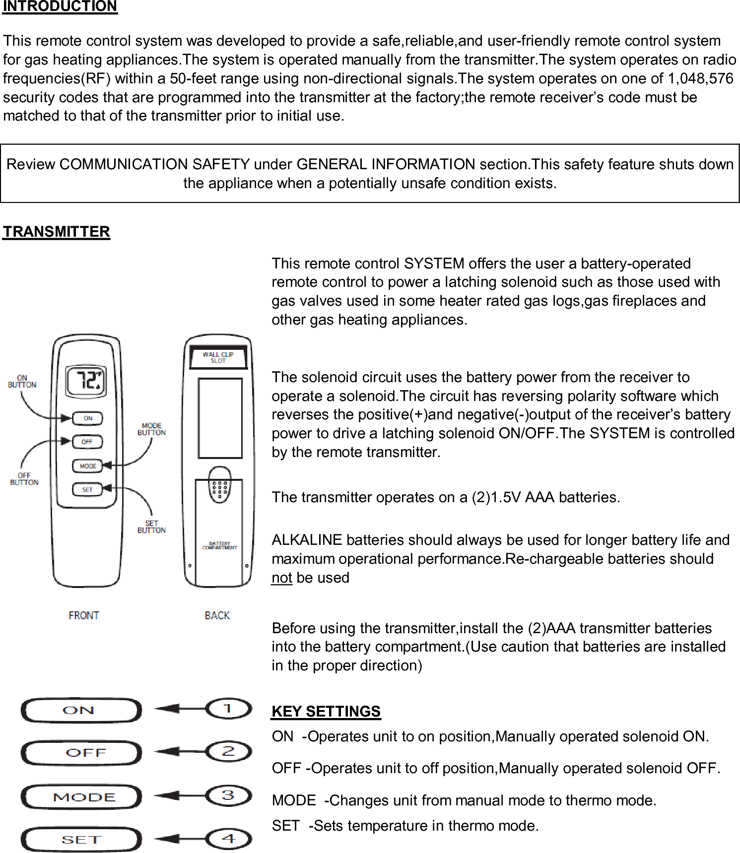 GDA Valve Technology GH03-C remote controller system User Manual
