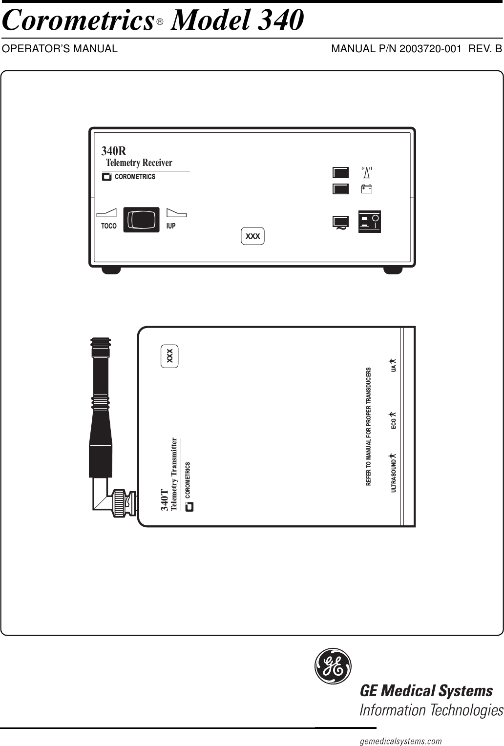GE Medical Systems Information Technologies 340T Model 340 Medical ...