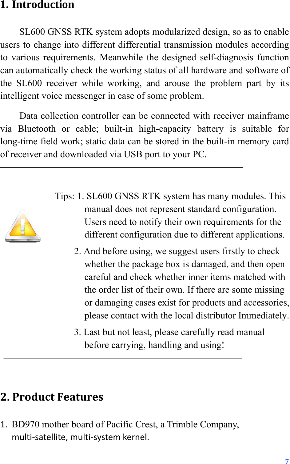 GEOSOLUTION I GOTEBORG SL600 GNSS RTK User Manual SL600 GNSS RTK Manual 20140509