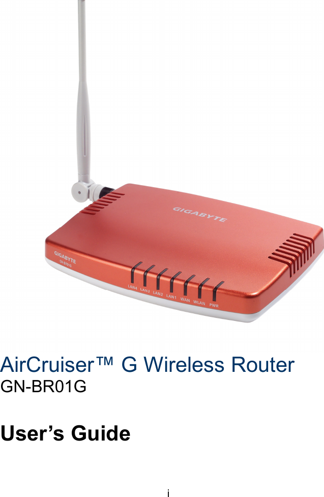 GIGA BYTE TECHNOLOGY GN-BR01G 802.11g Wireless Router User Manual BR01G ...