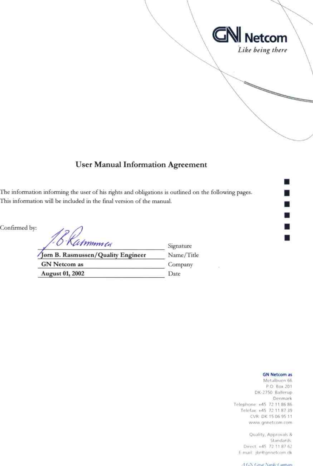 GN Netcom BT100 BT100 Bluetooth Headset User Manual users manual