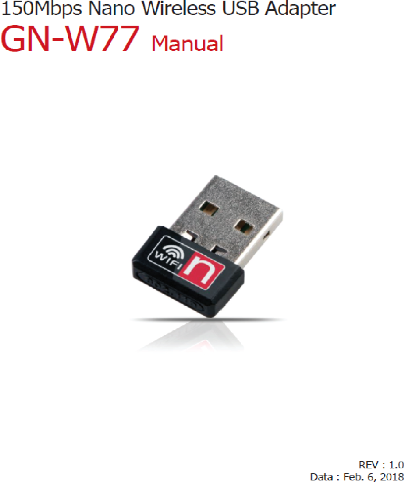 GNET SYSTEM GN-W77 Wi-fi Dongle User Manual
