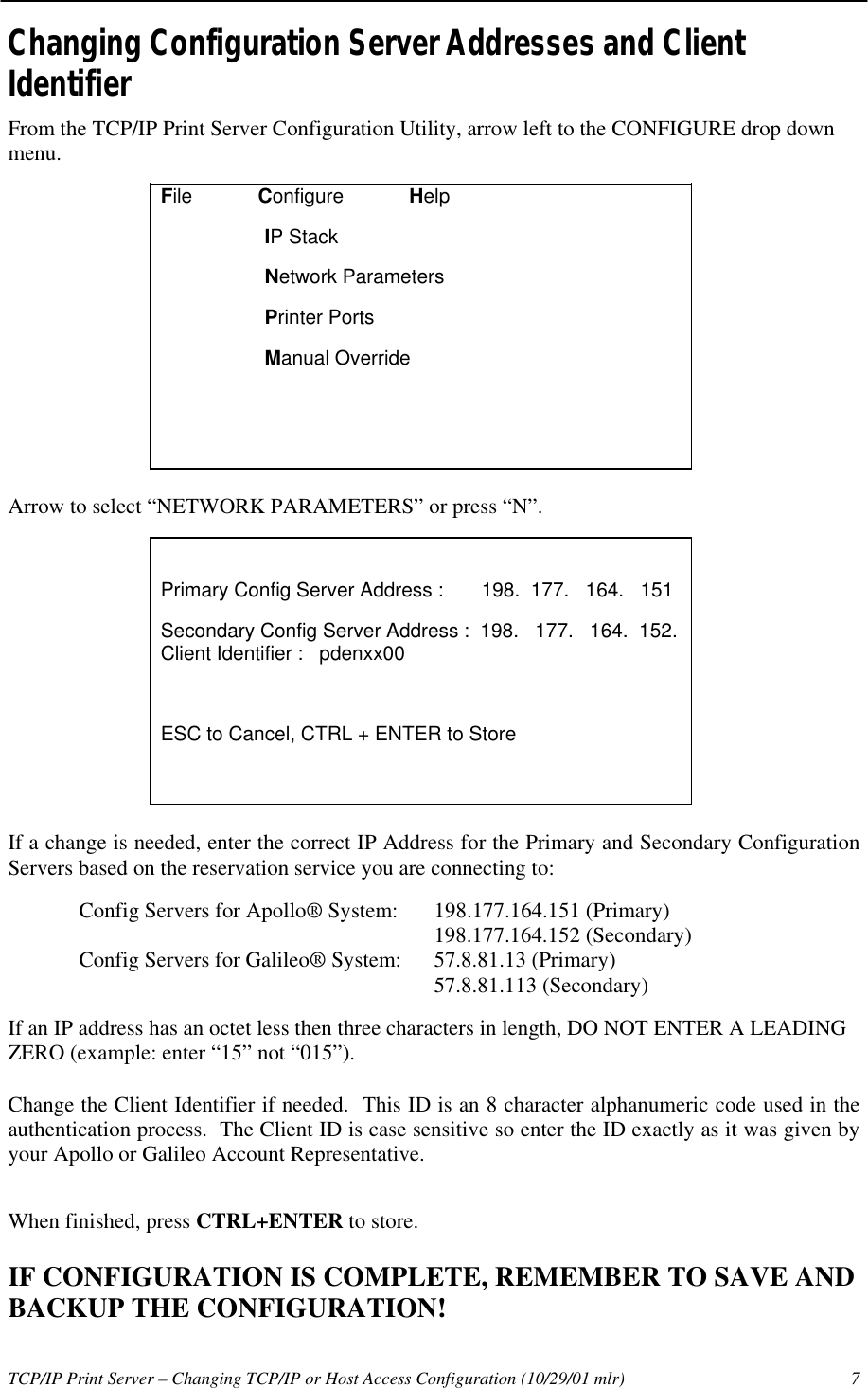 Galileo Tcp Ip Print Server Users Manual F306AE9