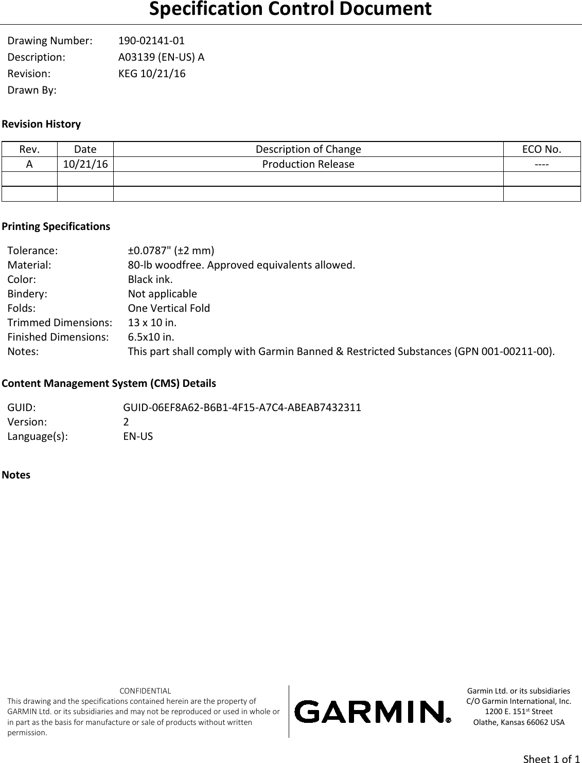 Garmin 03139 Digital Transmission System 2412-2462 MHz User Manual