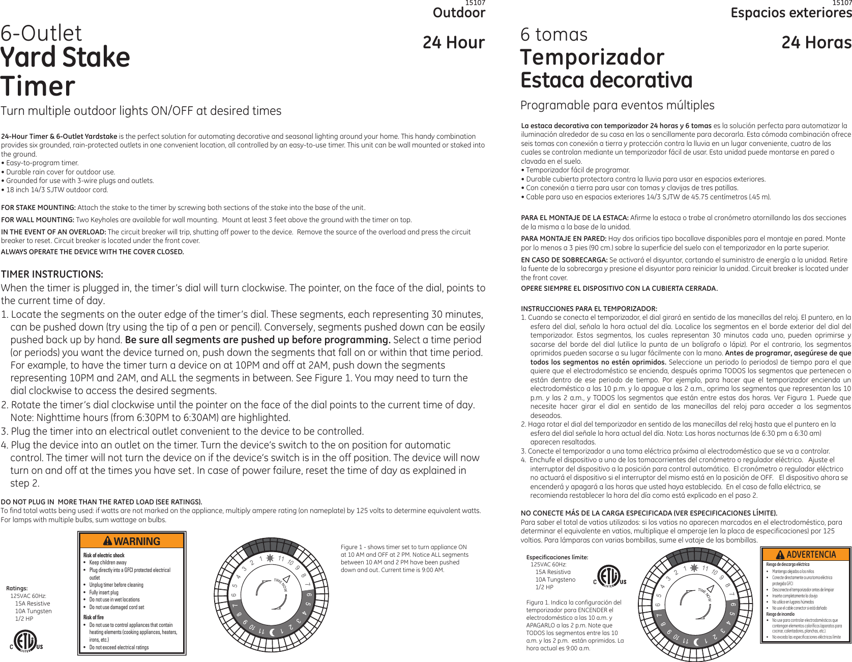Ge Appliances Outdoor 15107 Mechanical Timer Owners Manual 3