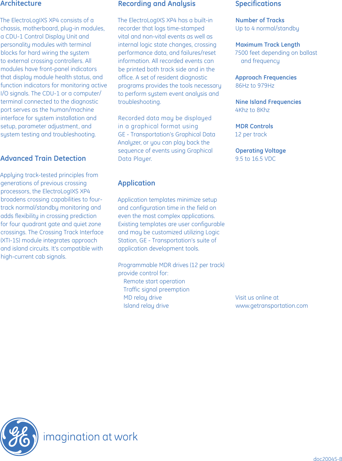 Ge Electrologixs Xp4 Users Manual