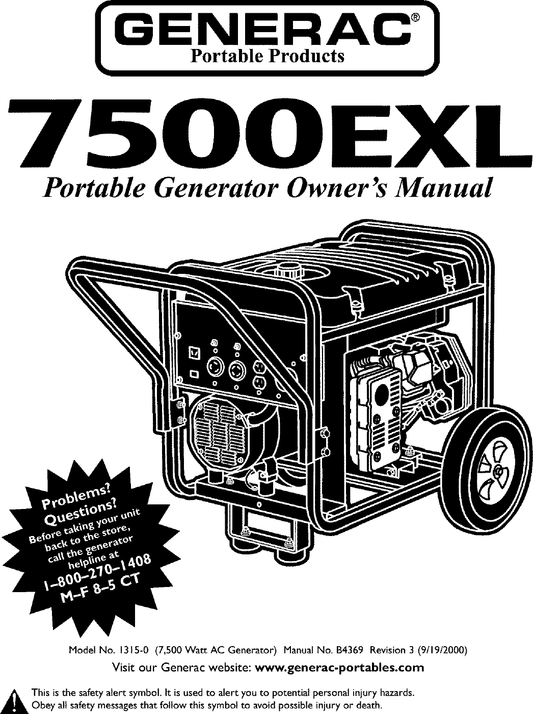 Generac 1315 0 User Manual GENERATOR Manuals And Guides L0403232