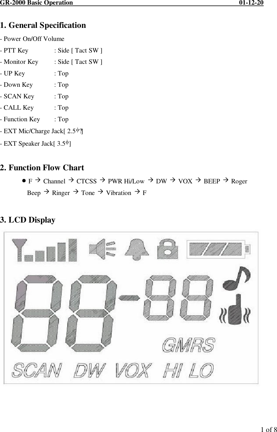 Genex Telecom GR2000 GMRS UHF Transceiver User Manual GR2000Manual