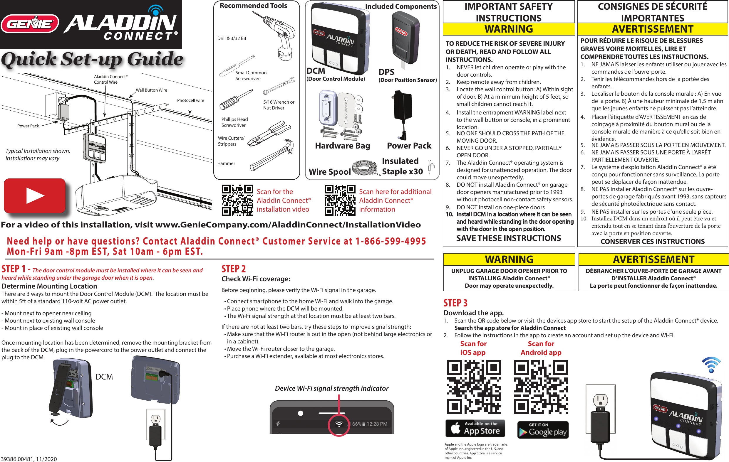 Genie Quick set up Printer friendly Aladdin connect Spa