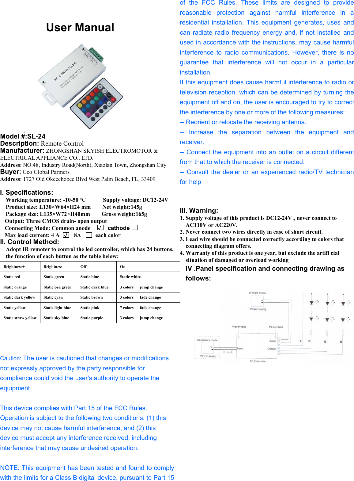 Geo Global Partners 001 Remote Control User Manual 24