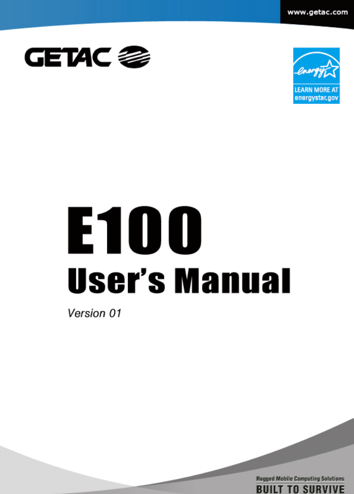 Getac Technology E03 Notebook PC User Manual