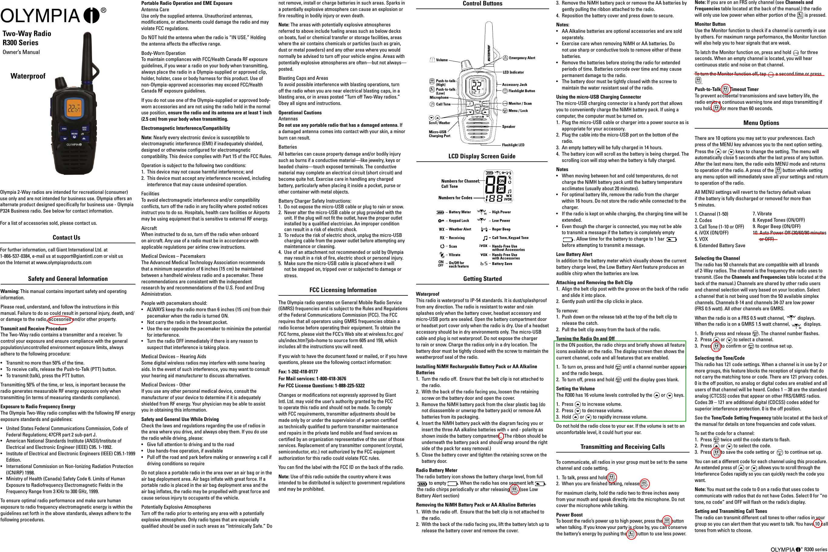 Giant Telecom LYAC Two-way radio User Manual Print