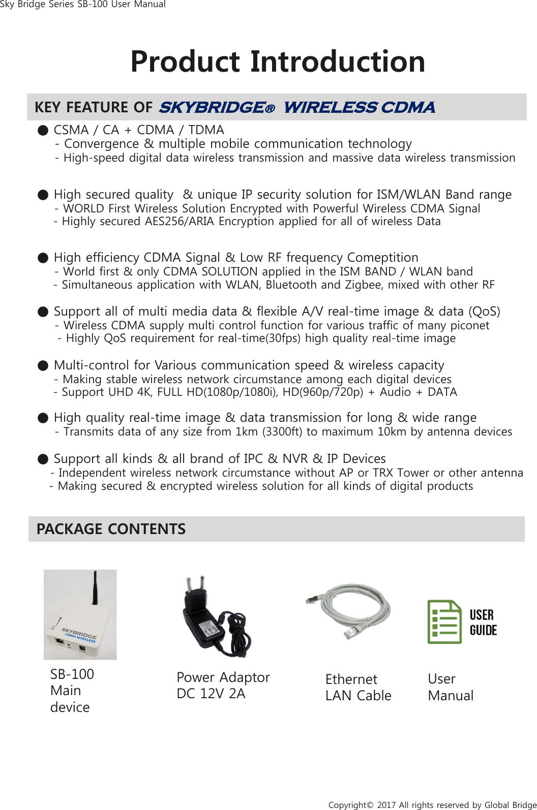 Globalbridge SKYBRIDGE Binary-CDMA Wireless Network User Manual ...
