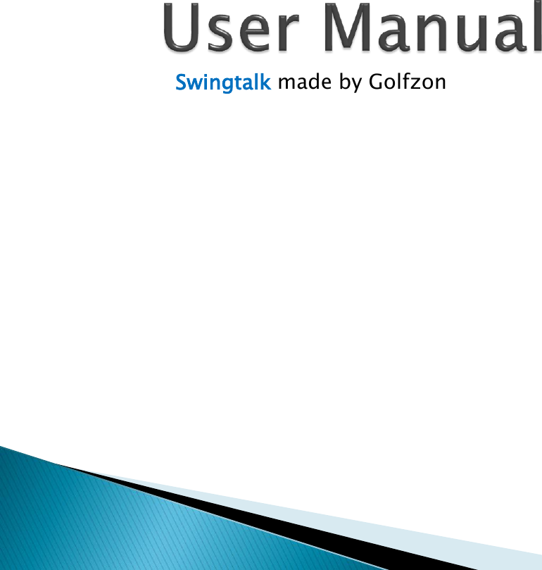 Golfzon SWINGTALK Personal Swing analyzer User Manual 1