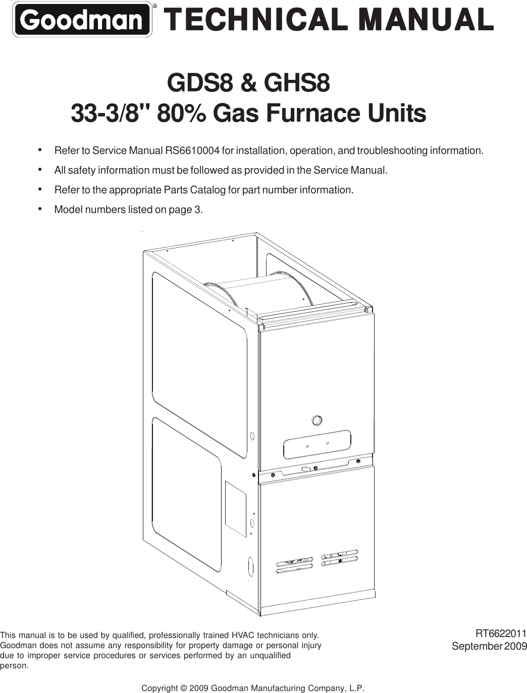 Goodman Mfg Co Lp Gas Heater Gds8 Users Manual
