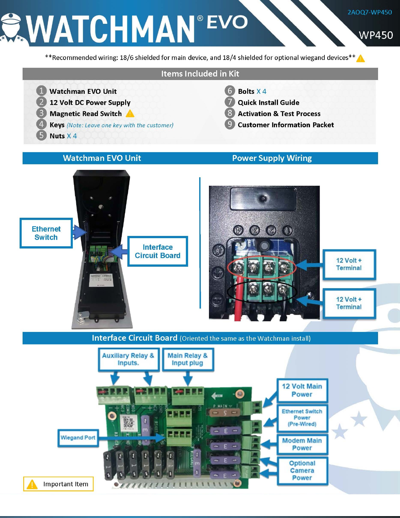 Gouldin Technologies WP450 Watchman User Manual Quick Start Guide