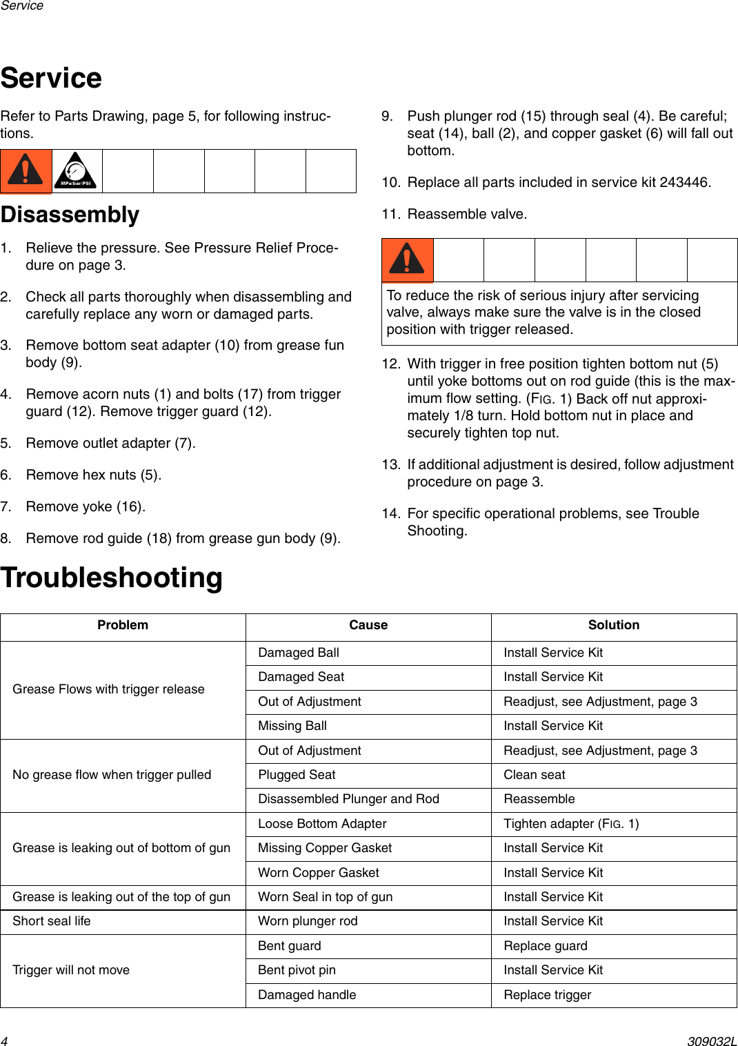 Graco 309032L Pro Shot Dispense Valve Users Manual Valve, Instructions ...