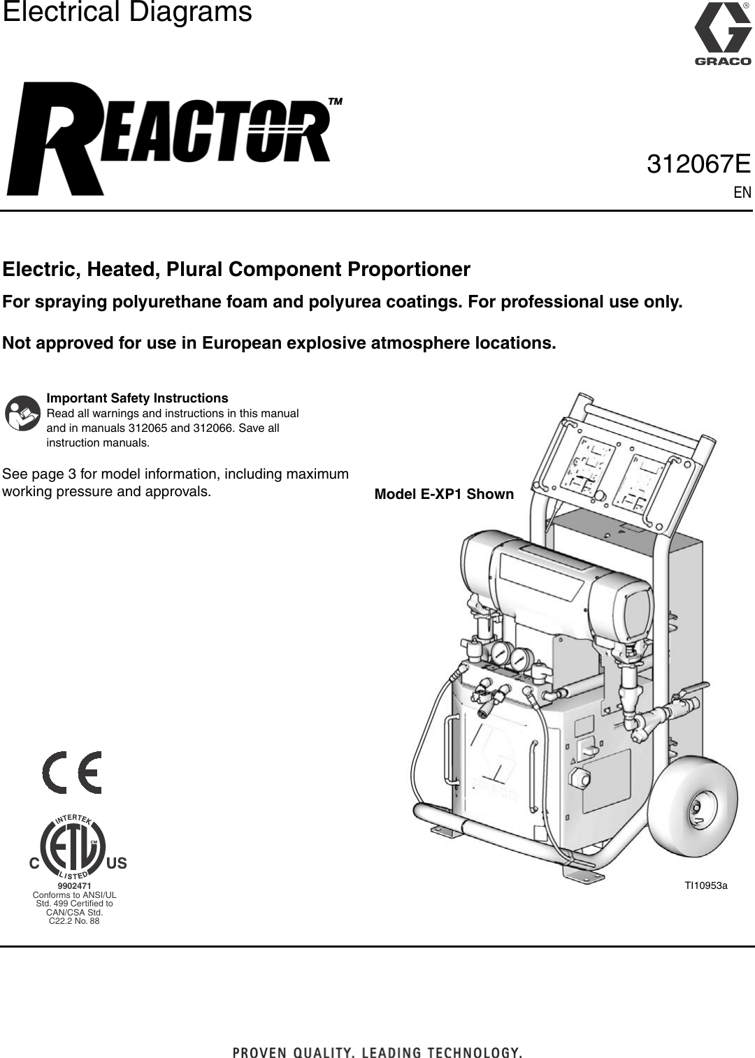 Graco 312067E Reactor Electric Proportioners Electrical Diagrams Users ...