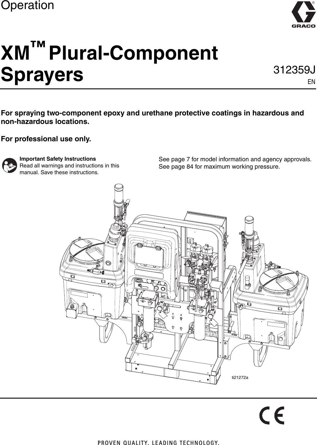 Graco 312359J Xm Plural Component Sprayers Users Manual Sprayers ...