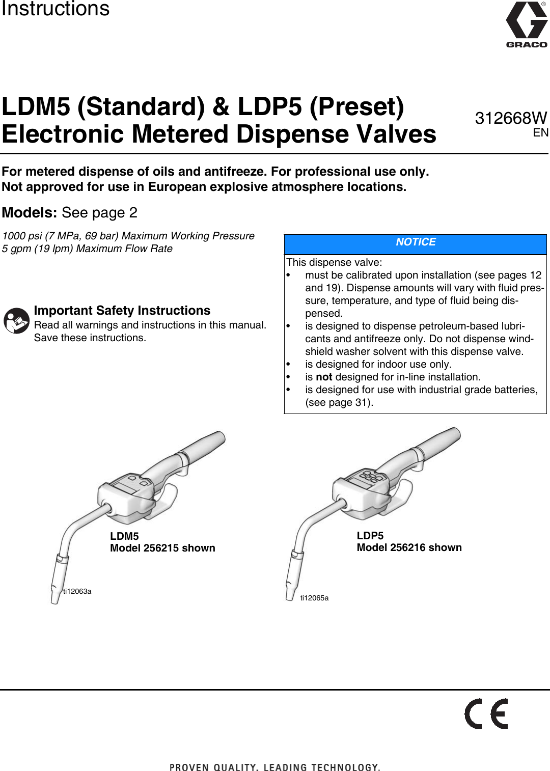Graco 312668W Ldm5 Standard And Ldp5 Preset Users Manual (standard ...