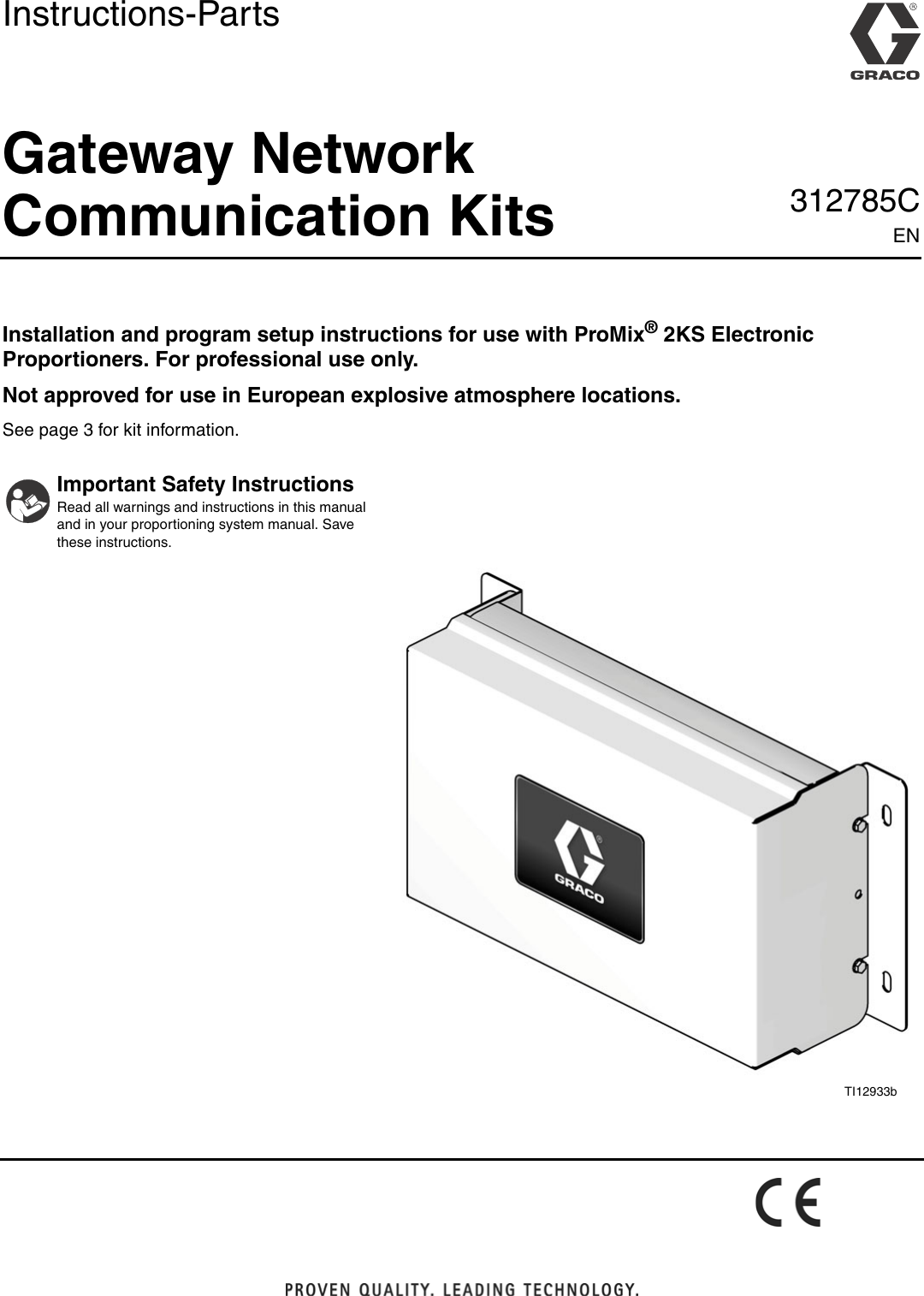 Graco 312785C Gateway Network Communication Kits Users Manual 312785C ...