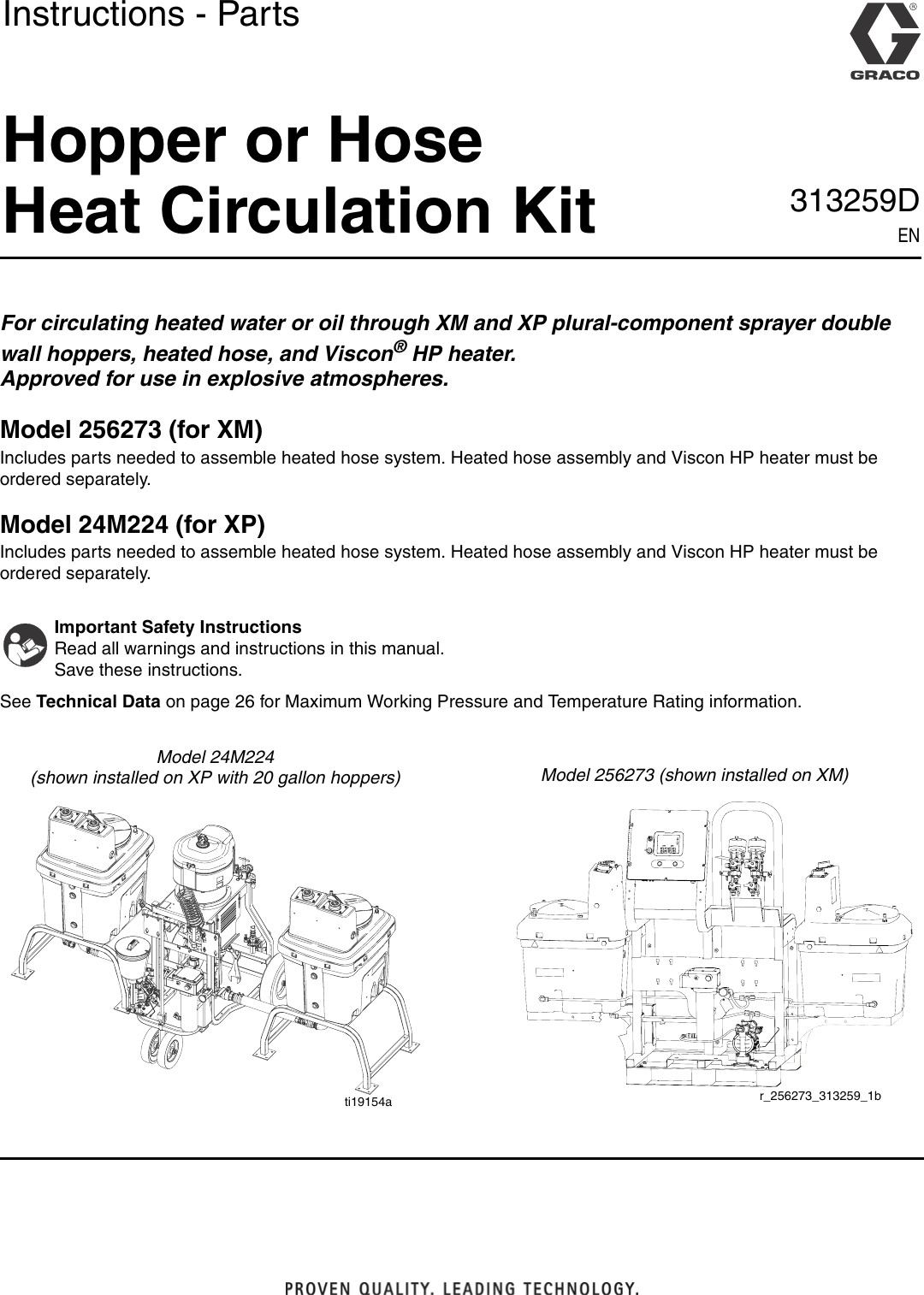 Graco 313259D Hopper Or Hose Heat Circulation Kit Users Manual Kit ...