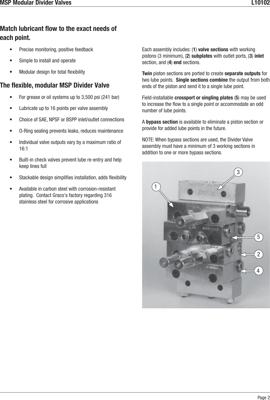 Graco Trabon Msp Modular Divider Valves Users Manual