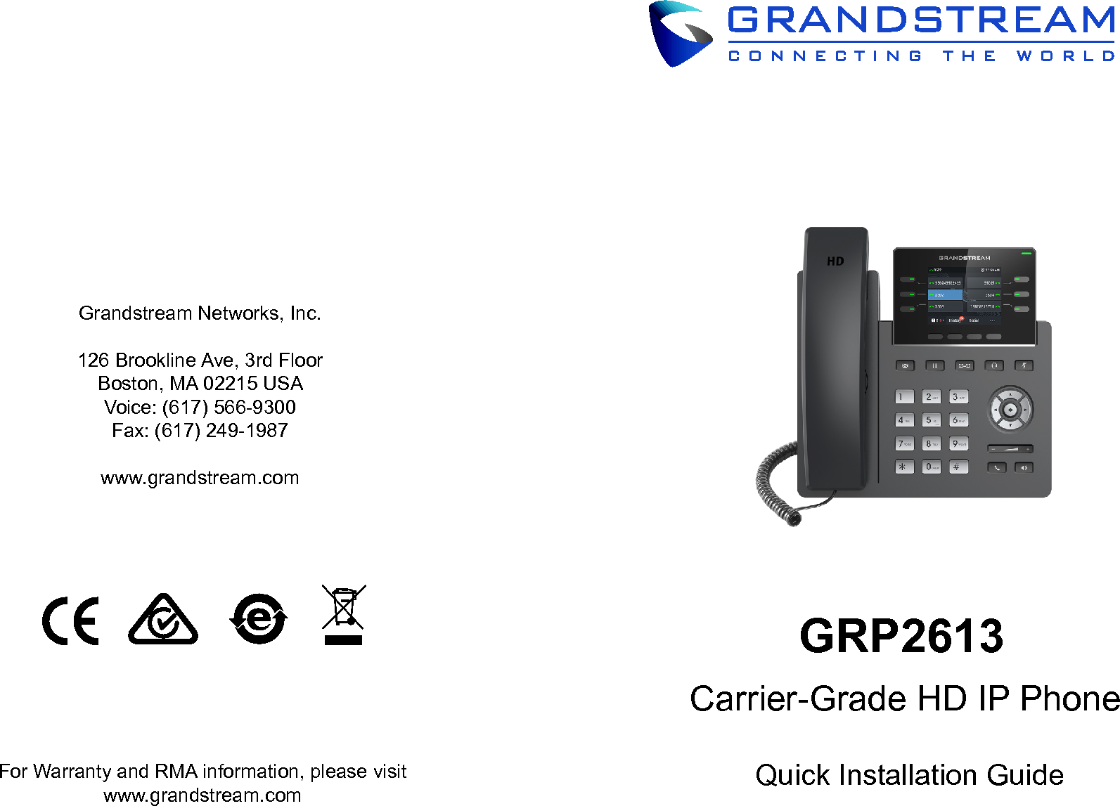 Grandstream Networks GRP2613V2 IP Phone User Manual