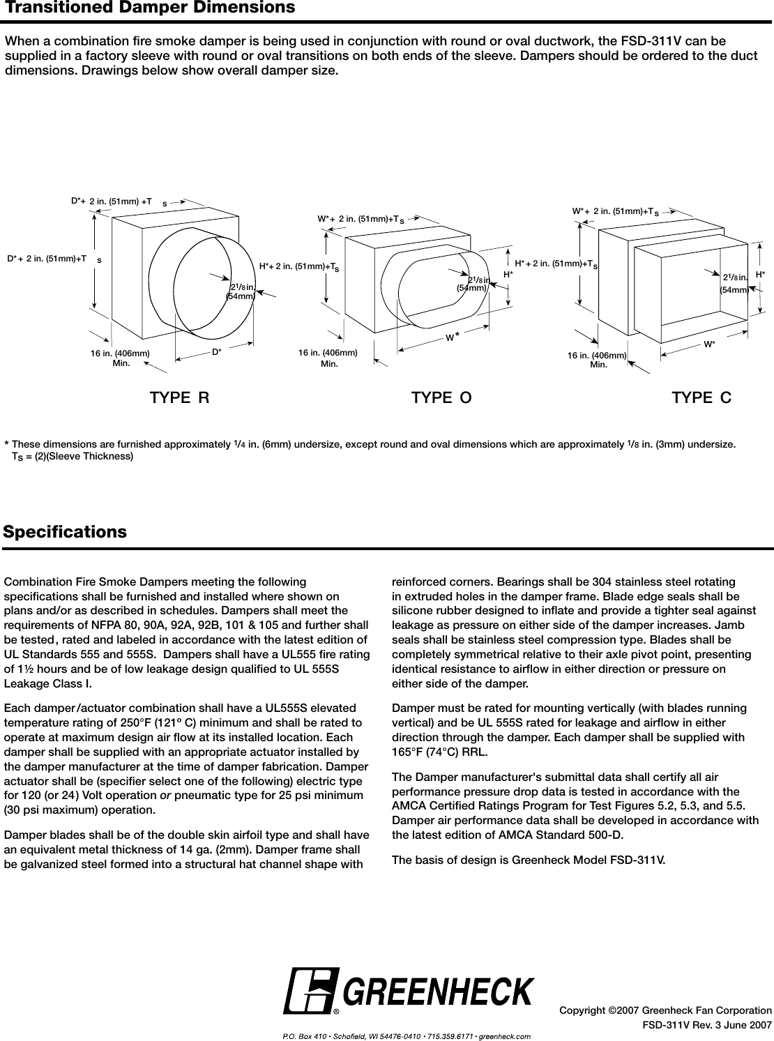 Greenheck Fan Steel Airfoil Blades Fsd 311V Users Manual
