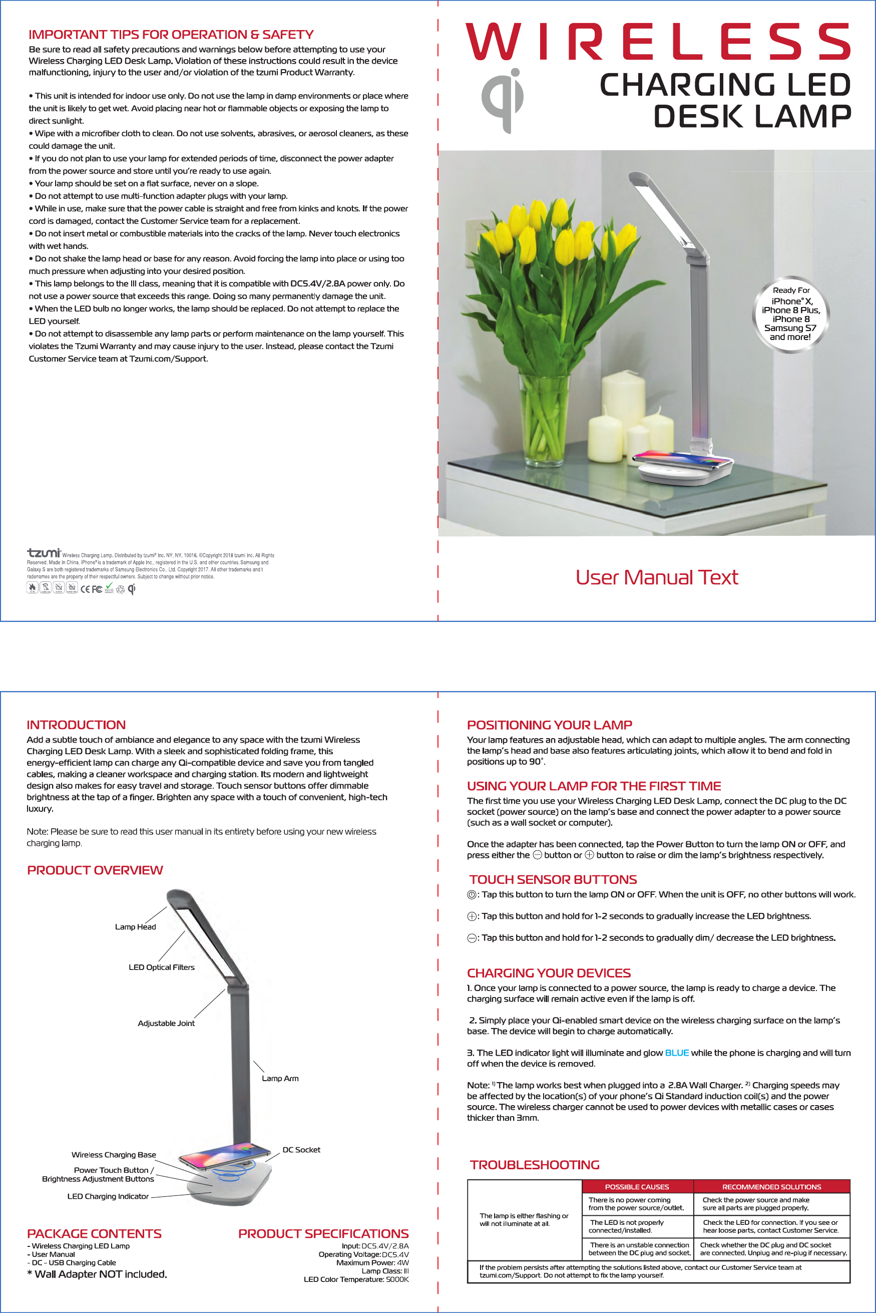 Guangyang Electric LA-N118 LED table lamp User Manual