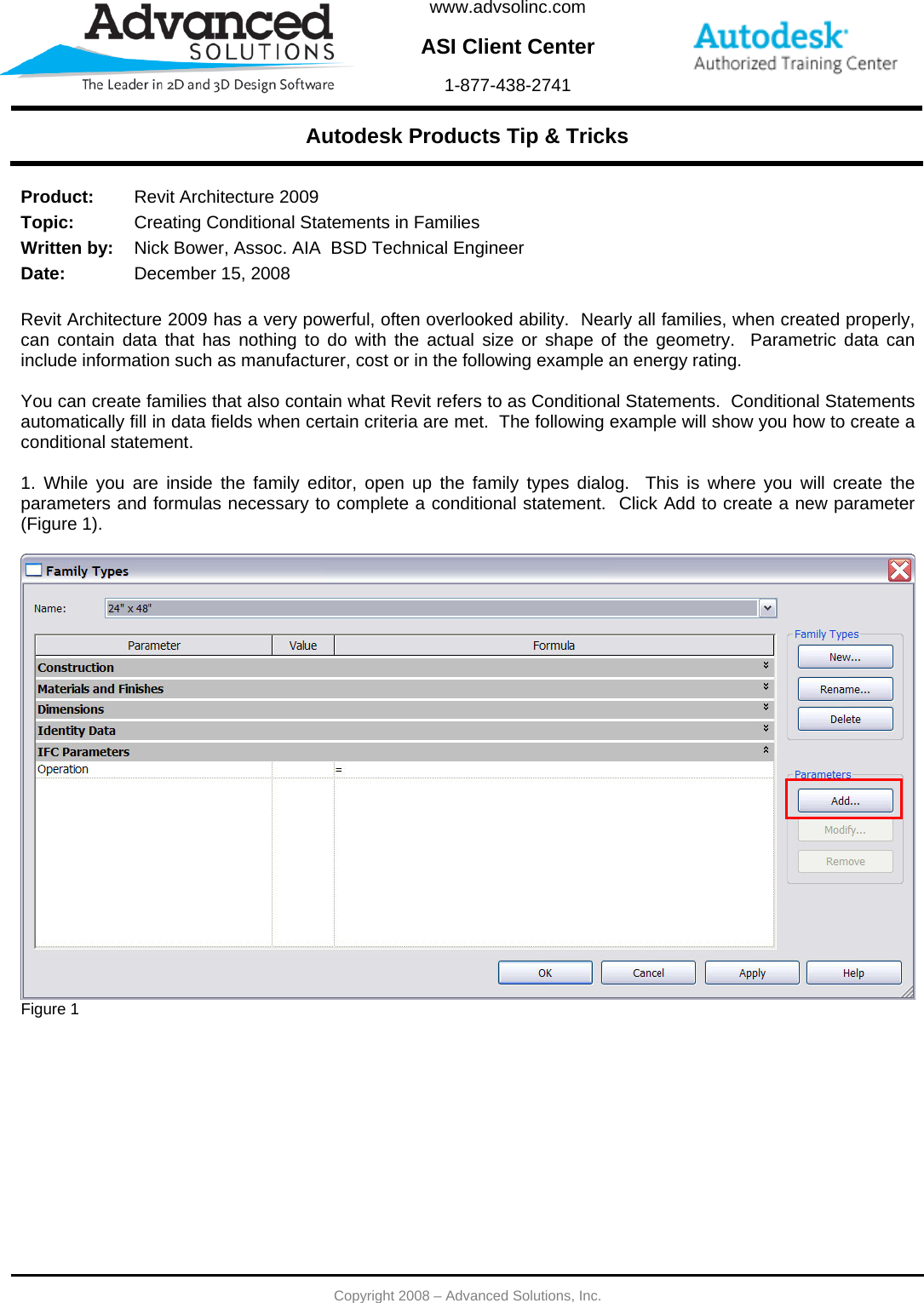 Creating Conditional Statements In Families 121508