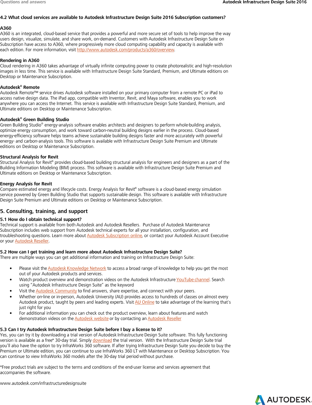 Infrastructure Design Suite 2016 FAQ