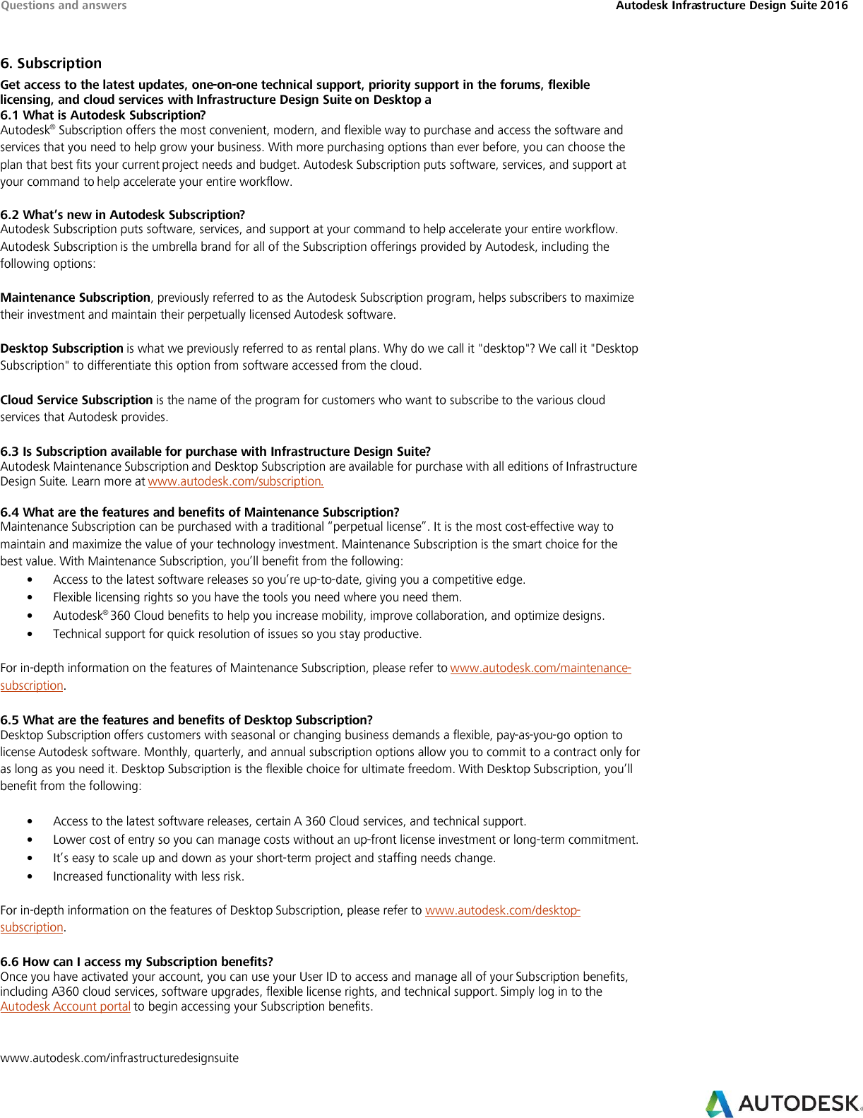 Infrastructure Design Suite 2016 FAQ