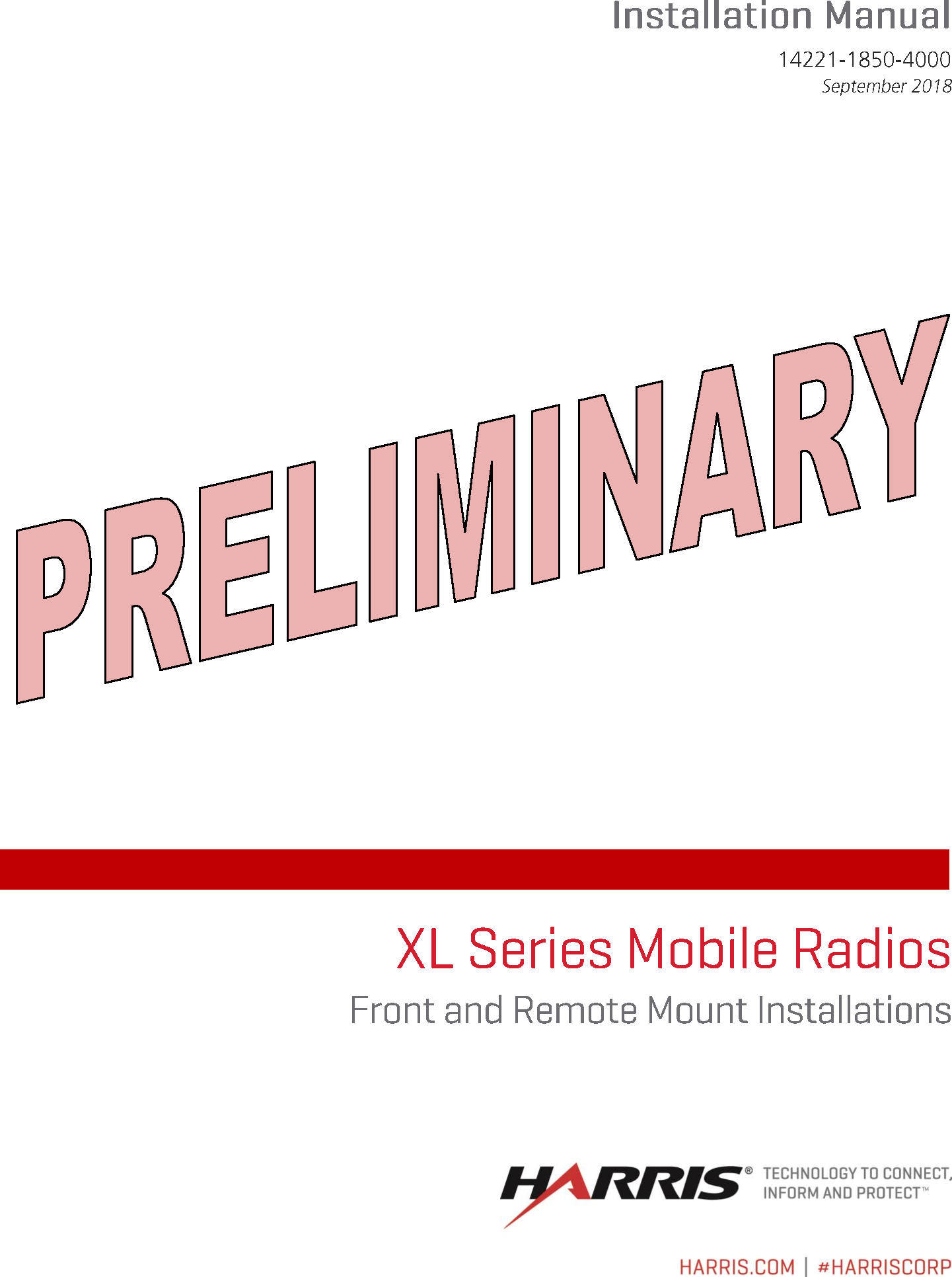 HARRIS TR-0160-E XL-185M Series Mobile Radio User Manual Installation