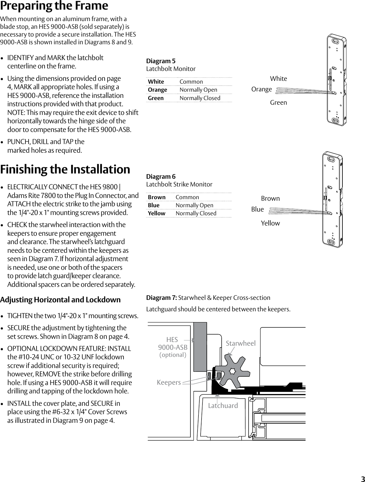 HES 9800 Series Installation Guide HES9800Install Instructions