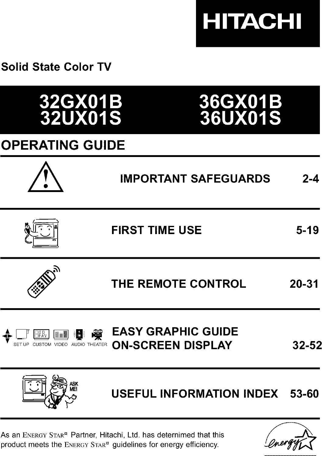 HITACHI Direct View Digital 27 To 40 TV Manual L0302193